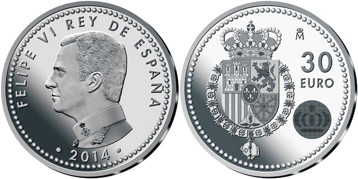 ESPA A 30 EUROS 2014 FELIPE VI Numism tica Llamas